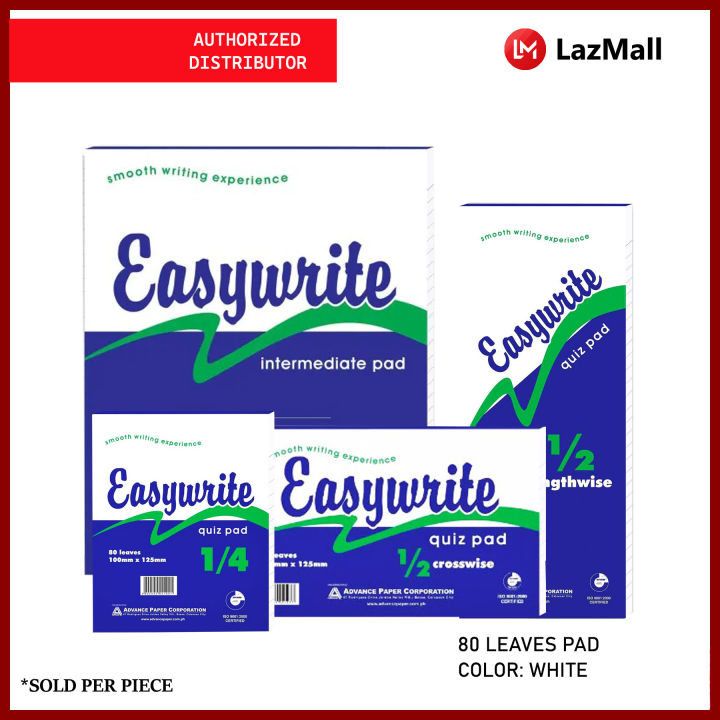 1 Pad Easywrite Intermediate Writing Quiz Pad 80 Leaves | Lazada PH