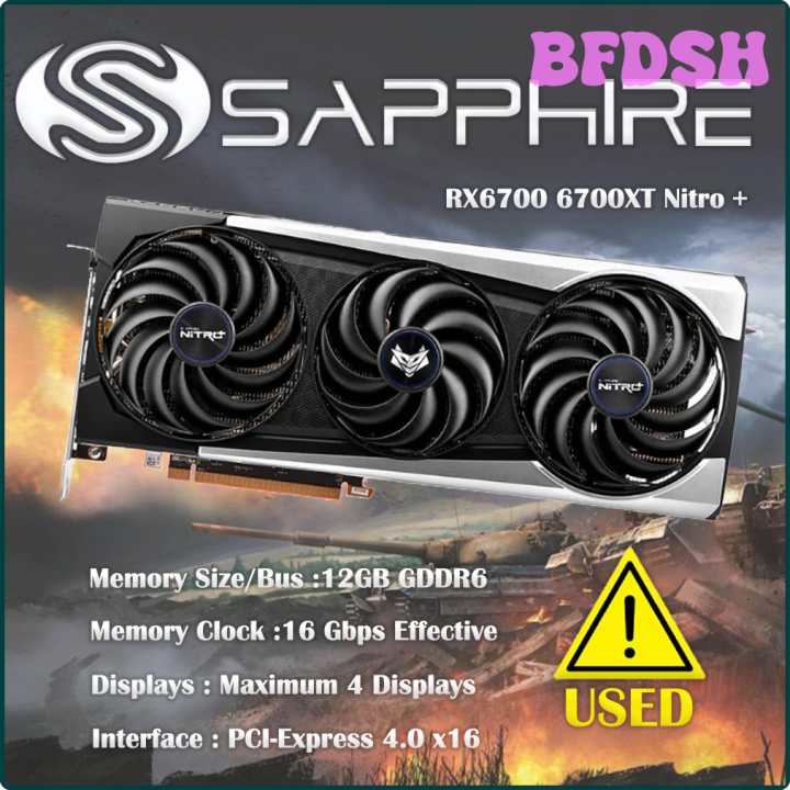 BFDSH Sapphire RX 6700 XT RX6700 6700XT Nitro + Video Card GPU AMD ...