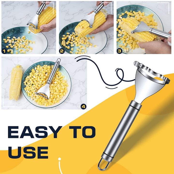 Stainless Steel Corn Cutter Peeler Stripper Corn Thresher Tool Slicer ...