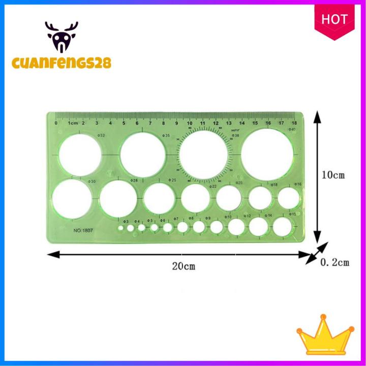 CUANFENGS28 Technical Drawing Ruler Geometric Template Plastic Circle ...