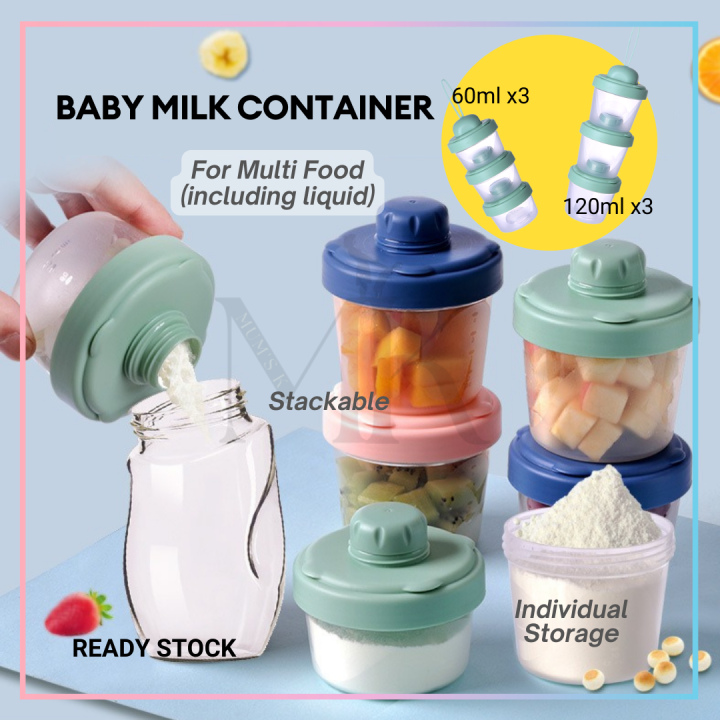 Mum’s Baby Milk Powder Container 3-Layer Stackable Portable Leakproof ...