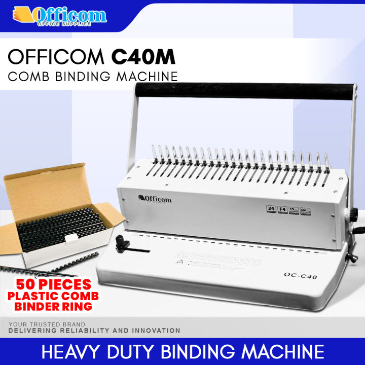 F4 Comb Binding Machine C40M 24 Hole Long & Legal Size Heavy Duty Binder Machine Officom Pro ...