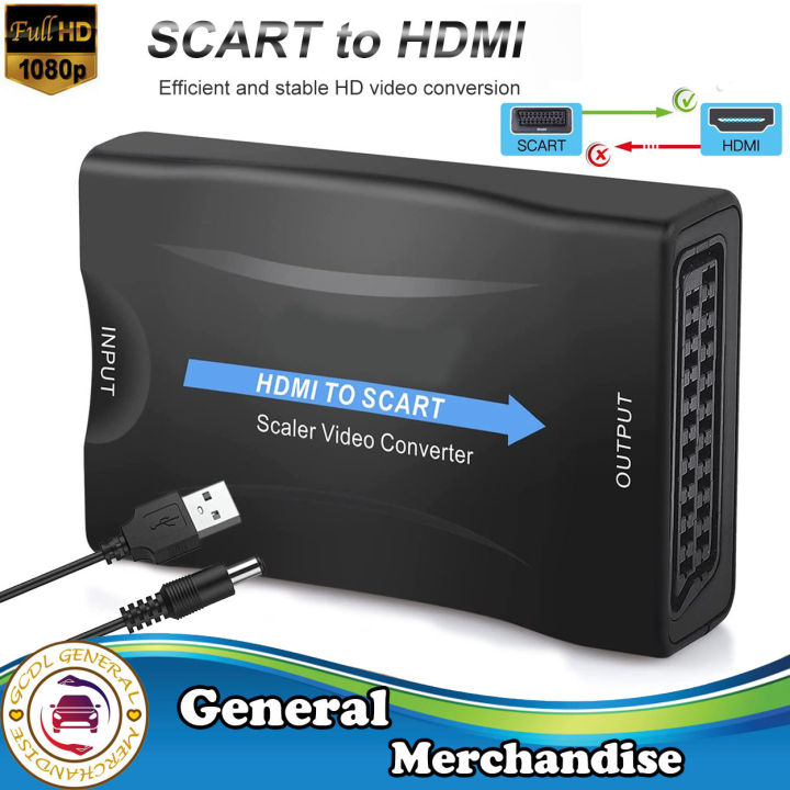 1080P SCART to HDMI Converter for Connecting Set-Top Box, DVD player or ...