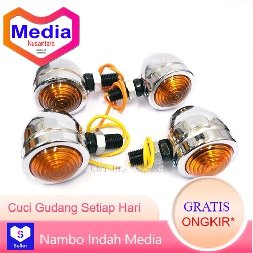 [PAKET PROMO] 4PCS Lampu Sein CB Klasik Mini / lampu sen Motor Custom ...