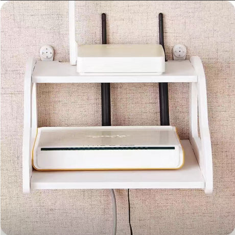 WR-0002 Wooden Wall Mounted Wifi Router Shelf Set-Top Box Bracket ...