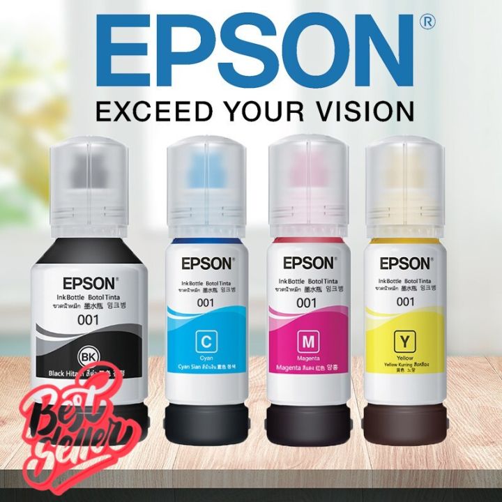 วหมึกเติมของแท้ เอปสัน EPSON 001(nobox) ของแท้% ไม่บรรจุกล่อง T03Y100 ...
