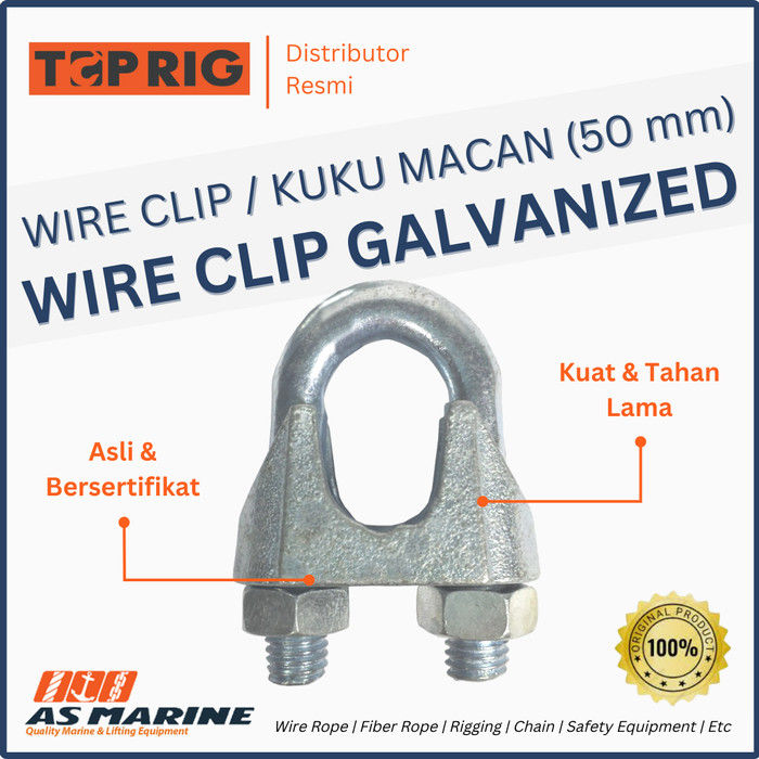 Wire Clip / Kuku Macan / Klem Sling Galvanized TOPRIG 50 mm | Lazada ...