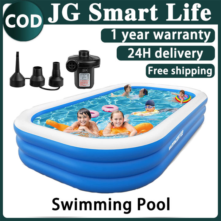 JG Inflatable swimming pool with electric air pump summer outdoor ...