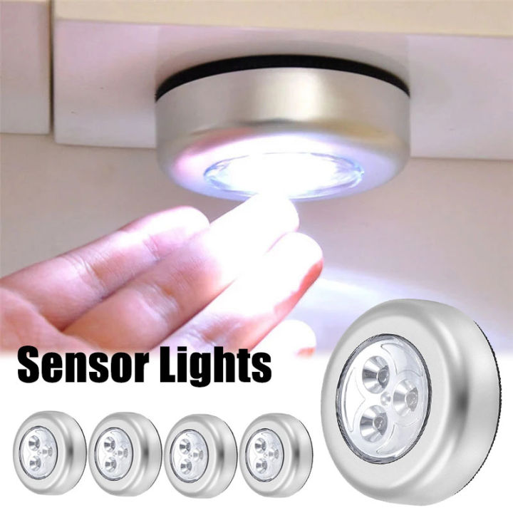 LED Sensor Lights Wireless Battery Powered Night Light Stick 3 LED ...
