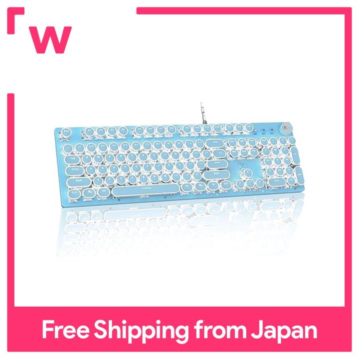 ZIYOU LANG Wired Punk Keyboard with Mechanical Keyboard Knob Retro ...
