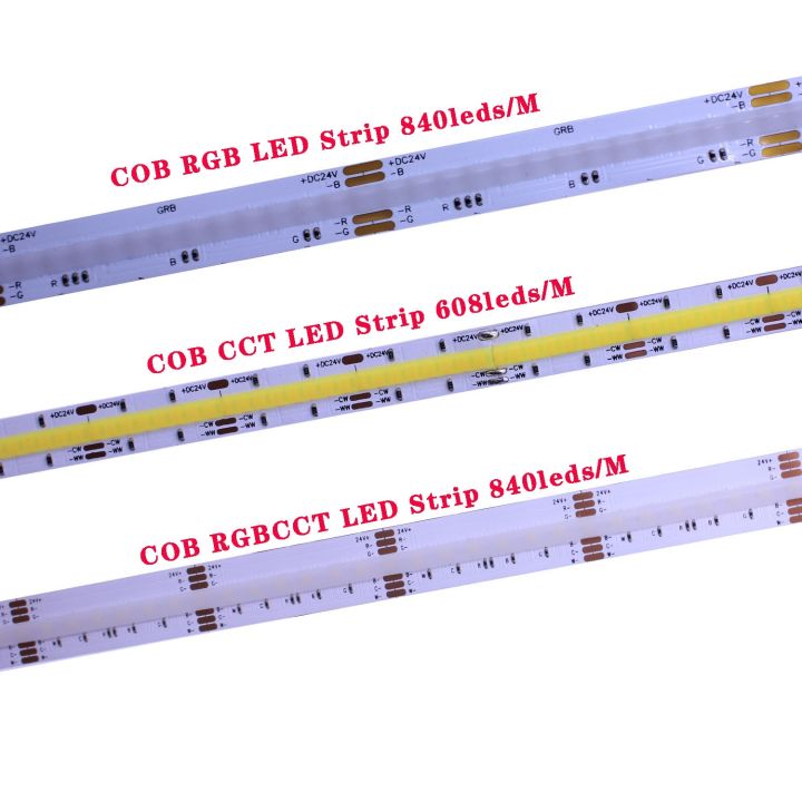 CCT/RGB/RGBW/RGBCCT COB LED Strip Light High Density Flex LED Tape ...