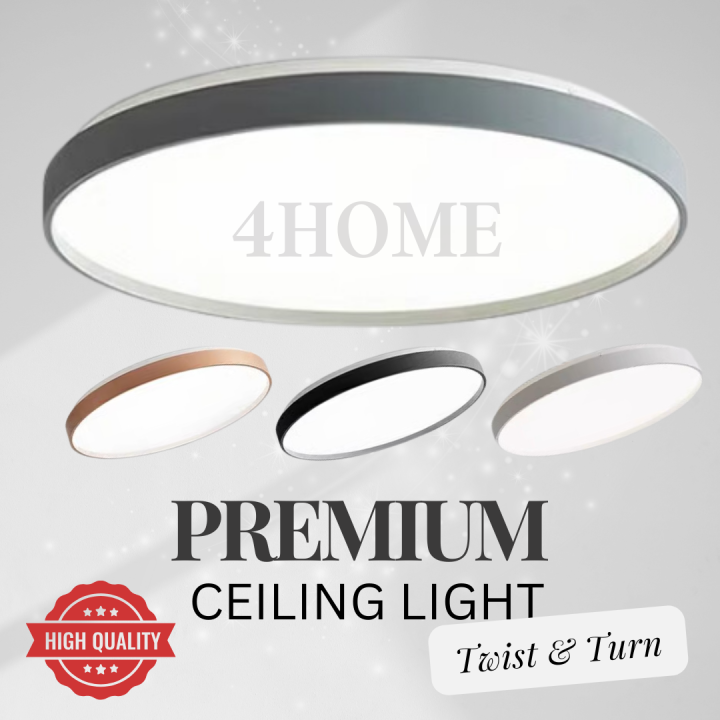 Premium Black White Grey Minimalist Nordic LED Ceiling Light Daylight ...