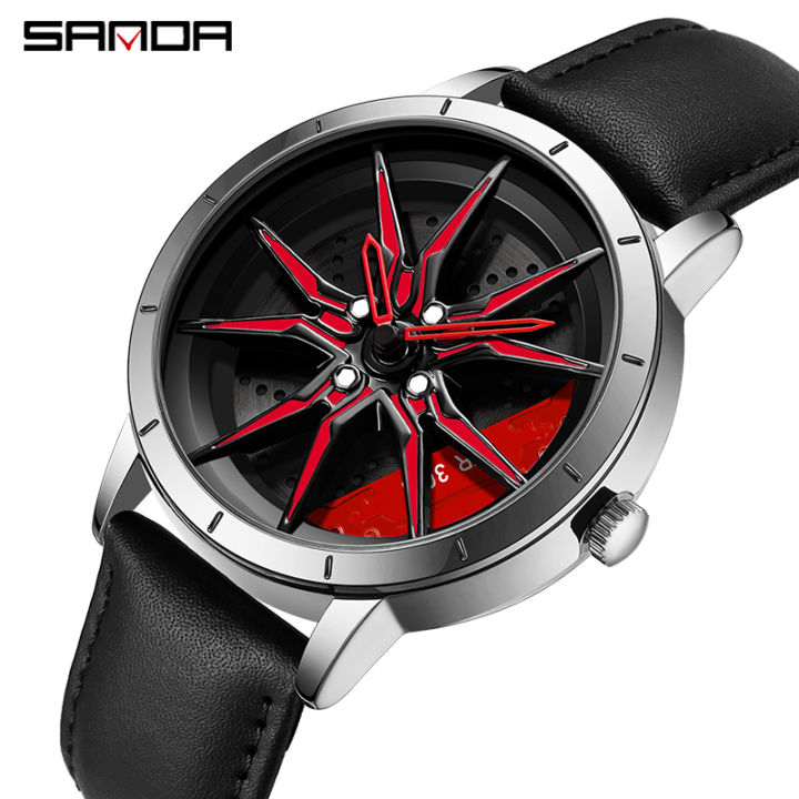 Sanda Wheel Rotating Dial Racing Style Quartz Watch Style Reflects ...