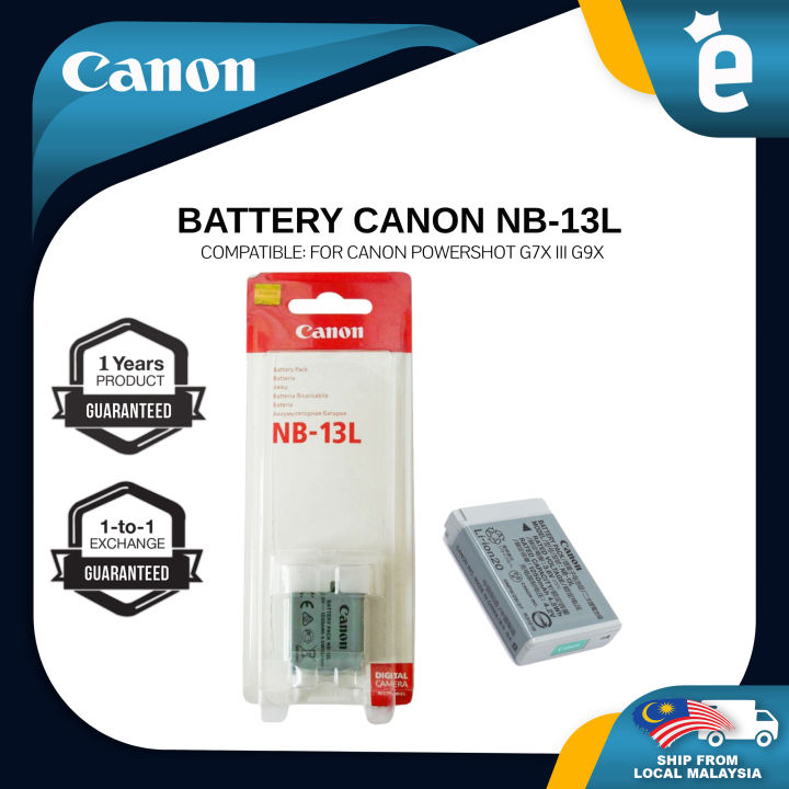 OEM Canon NB-13L Lithium-Ion Battery Pack (3.6V, 1250mAh) For G7 X Mark II SX730 | Lazada