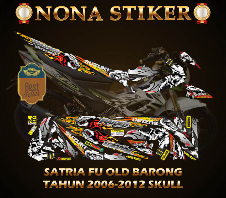 STIKER STRIPING DECAL SATRIA FU BARONG TAHUN 2006-2012 MOTIF SKULL ...