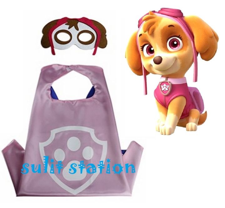 2in1 MOVIE TV CHARACTER POLICE dog PATROL SKYE PINK CAPE MASKS MASK ...