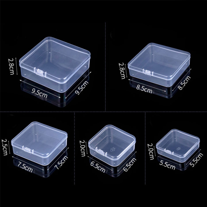 Small Boxes Square Transparent Plastic Box Jewelry Storage Case Finishing Container Packaging ...