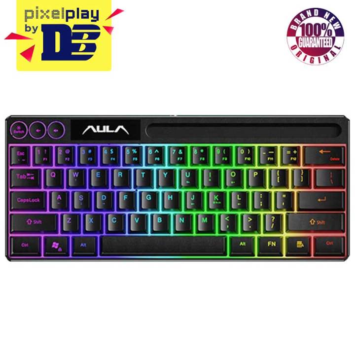 Aula Wind F3061 Membrane RGB TKL Wired Silicone Keyboard (Black ...