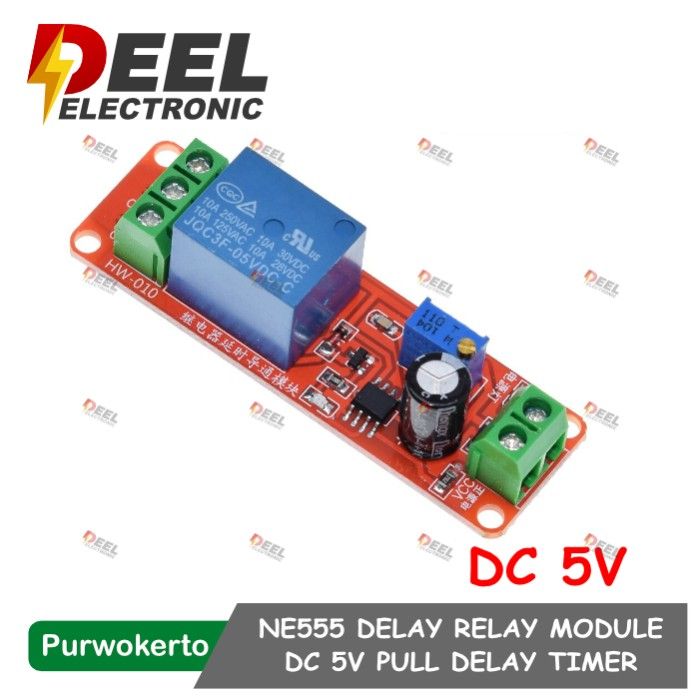 DELAY RELAY MODUL NE555 5VDC PULL RELAY TIMER MODUL NE555 DC 5V ...