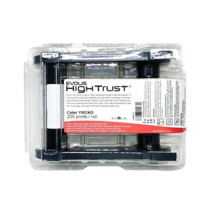 Evolis HighTrust Zenius Color YMCKO Ribbon R5F002AAA 200 Prints / Roll ...