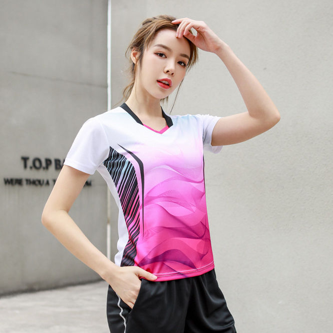 Women Tennis Shirt, Badminton T Shirt, Female Table Tennis Jerseys Gym Clothes, Dry Fit Match ...
