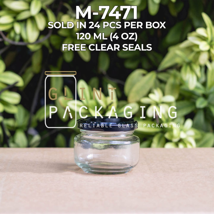 M-7471 120 mL Glass Jars with FREE seals (24pcs ) - Pimento Bottle Jar ...