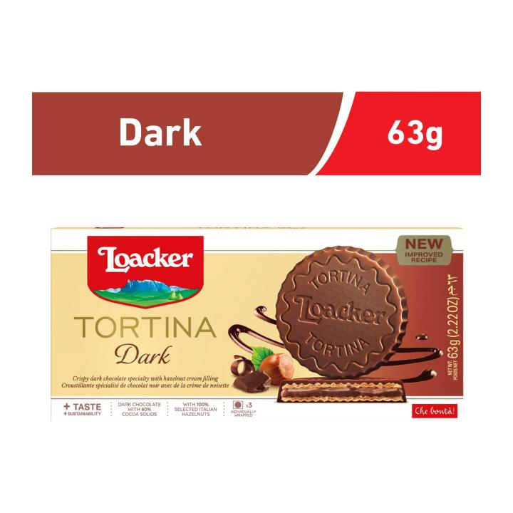 Loacker Gran Pasticceria Biscuit and Wafer Cookies - Tortina Dark Noir ...