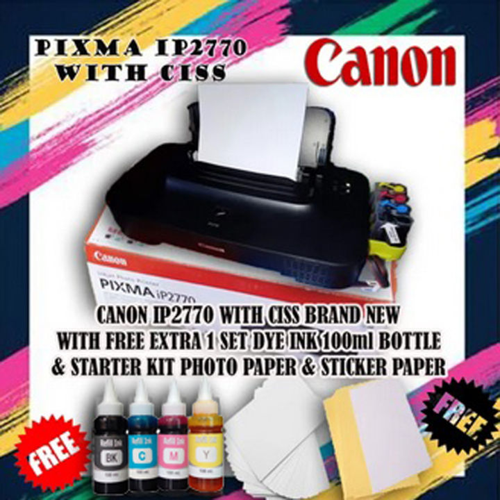 CANON PIXMA IP2770 INKJET PHOTO PRINTER Converted to CISS (Single ...