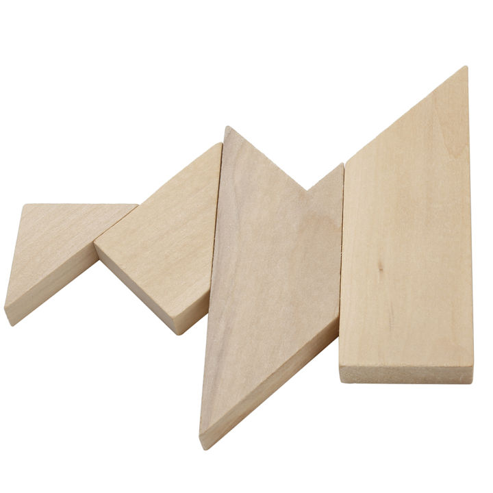 TIFUNI 1 Pcs T Word Puzzle Tangram Wooden Brain Teaser Puzzle ...