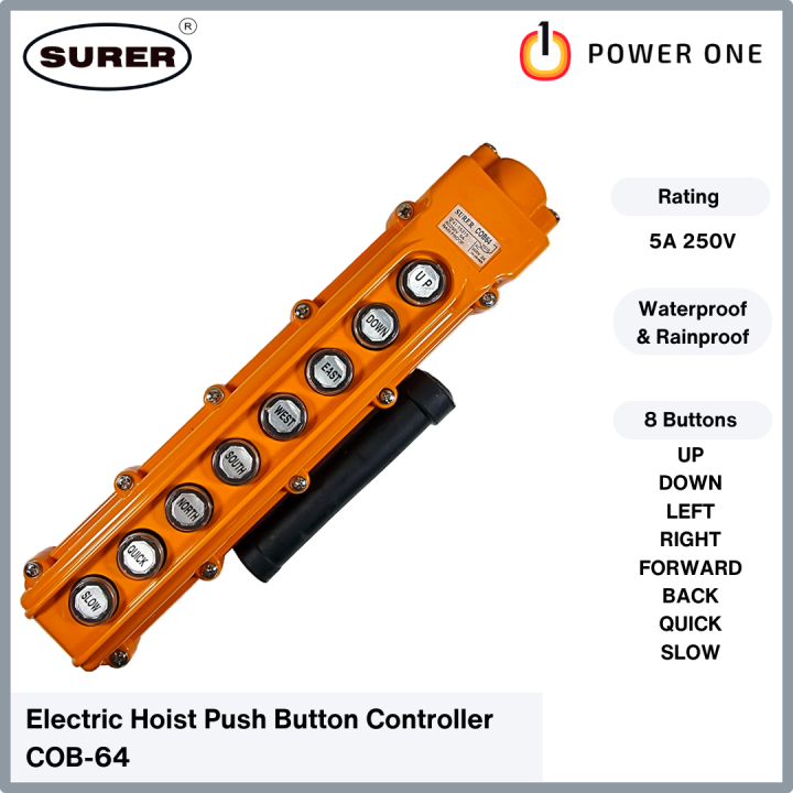 SURER Electric Hoist Controller Push Button Switch (8 Buttons) | Lazada PH