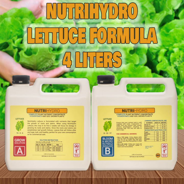 Nutrihydro Lettuce Nutrient Solution for Hydroponics & Potted Plants ...