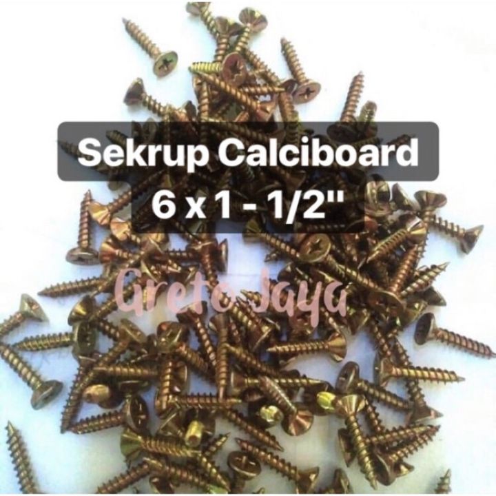 ( 6x1-1/2 100bj ) Sekrup Kalsibot Calsibot GRC Skrup 6 x 1 1/2 inc ...