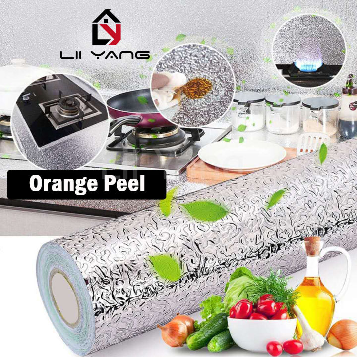 Aluminum Foil Wallpaper Oil Proof Kitchen Wallpaper Sticker 40cm x 1M ...