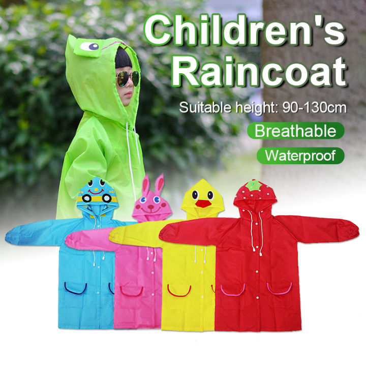 Kids Raincoat /Poncho Animal Cartoon Print Design With Pocket Universal Size for 4 to 8 Year ...