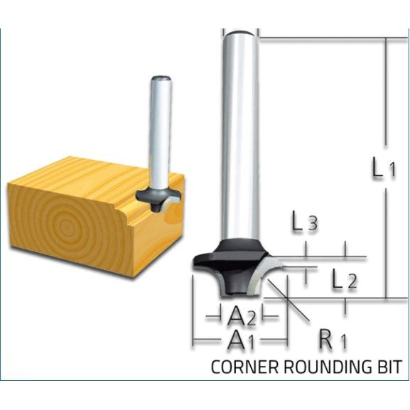 Makita Corner Rounding Bit 1/4" Shank for Trimmers (Palm Routers ...