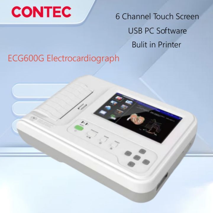 CONTEC ECG600G ECG Machine Electrocardiograph Touch Digital 6 Channel 12 Lead EKG USB PC ...