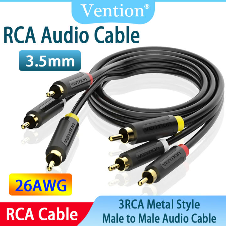 Vention 3RCA to 3 RCA Cable Audio Video Male to Male AV Cable Gold ...