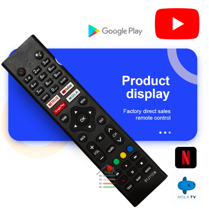 REMOTE REMOT POLYTRON SMART TV YOUTUBE NETFLIX 81J112 MOLA ANDROID TV ...
