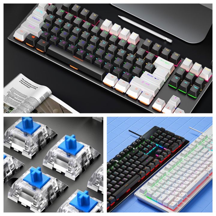 Oreo-Color Mechanical Keyboard 87 104 Keys with Mechanical Switches ...