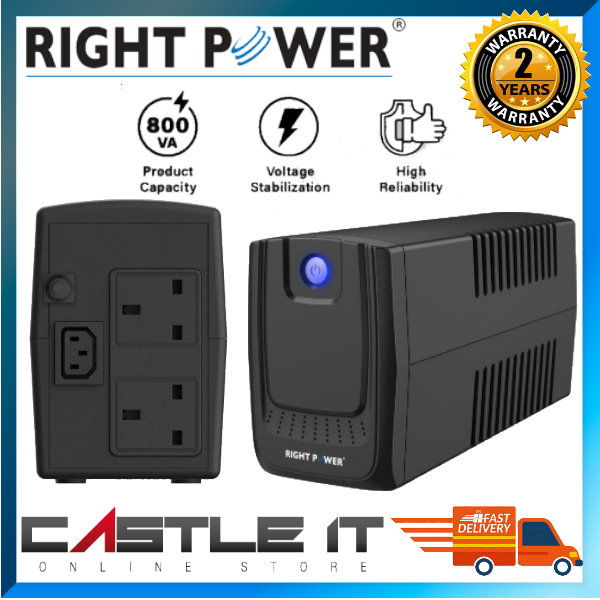 Right Power MiniCube 800 800VA 2 UK Socket Line Interactive UPS WITH LIGHTNING SPIKE ...