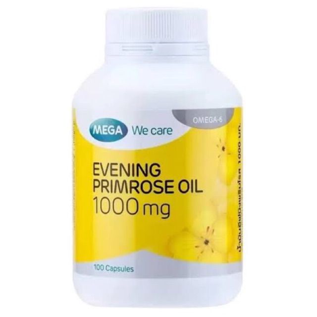 Mega Evening Primrose Oil EPO 1000mg 100เม็ด อีฟนิ่งพริมโรส ลดอาการวัย ...
