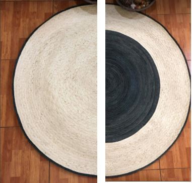 White with a Pop Black Edge Buri Carpet 5 feet, 4 feet | Lazada PH