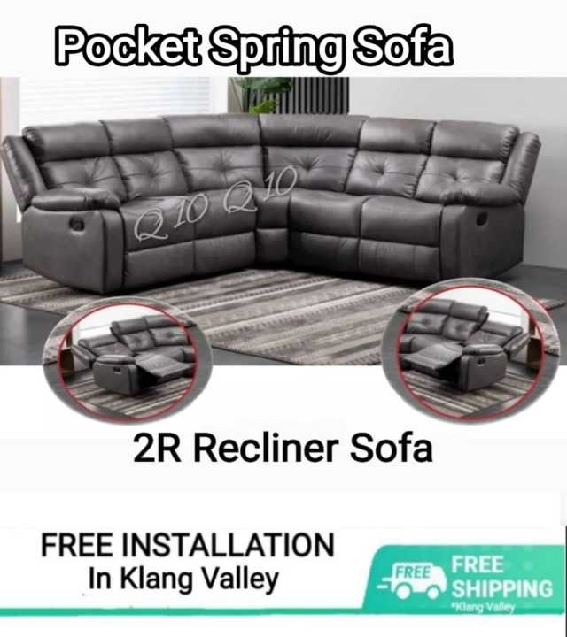 Q 10 - 6 Seater Fabric Recliner Chair / Pocket Spring Sofa / L Shape ...