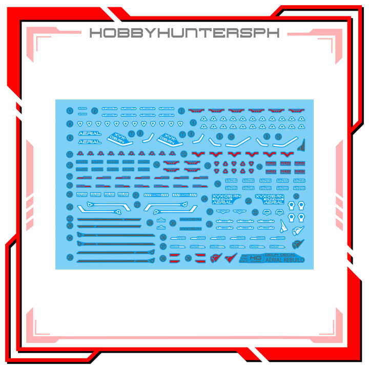 Delpi Decal HG Aerial Rebuild Gundam Waterslide Decals | Lazada PH