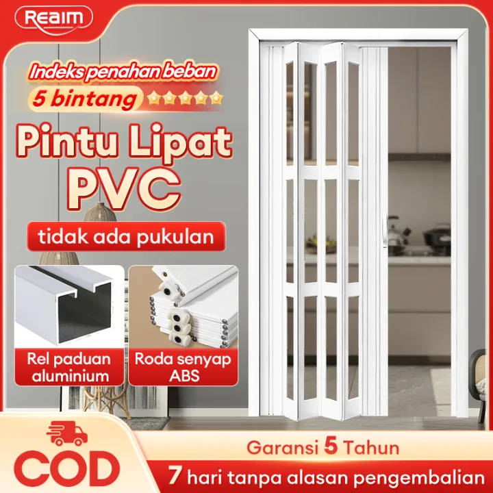 Reaim Folding Door PVC Pintu Lipat pintu kamar tidur pintu geser ...