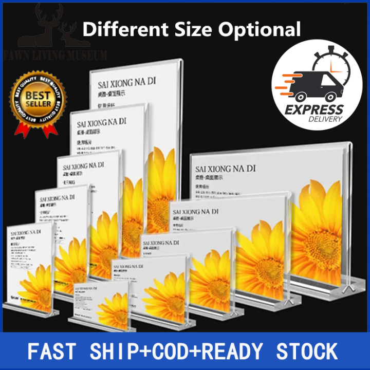 Double Sided Clear Acrylic Menu Holder Display Stand For Business ...