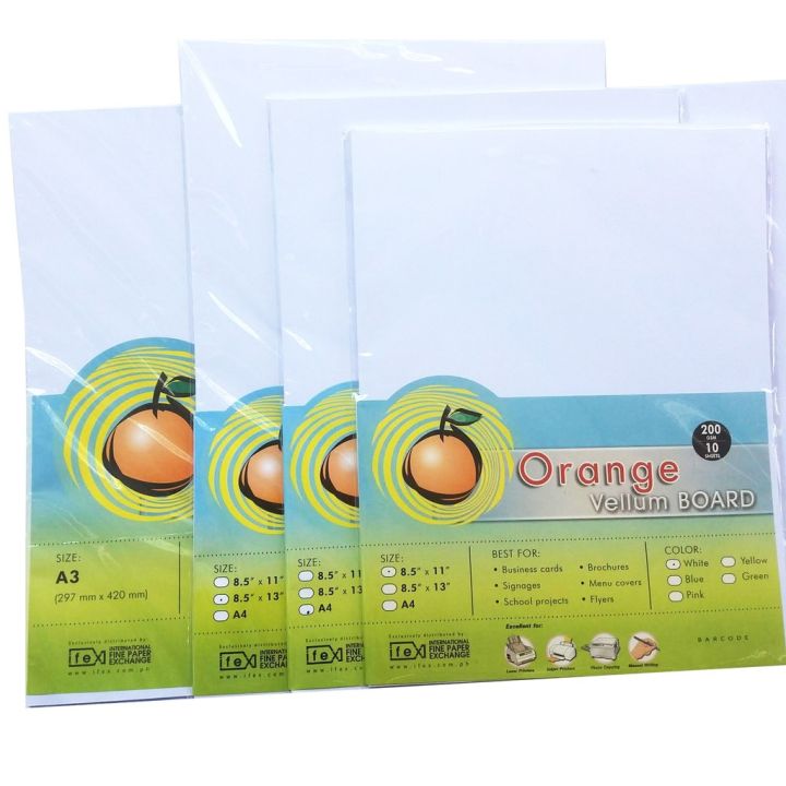 ORANGE VELLUM BOARD PAPER SHORT LONG A3 | Lazada PH