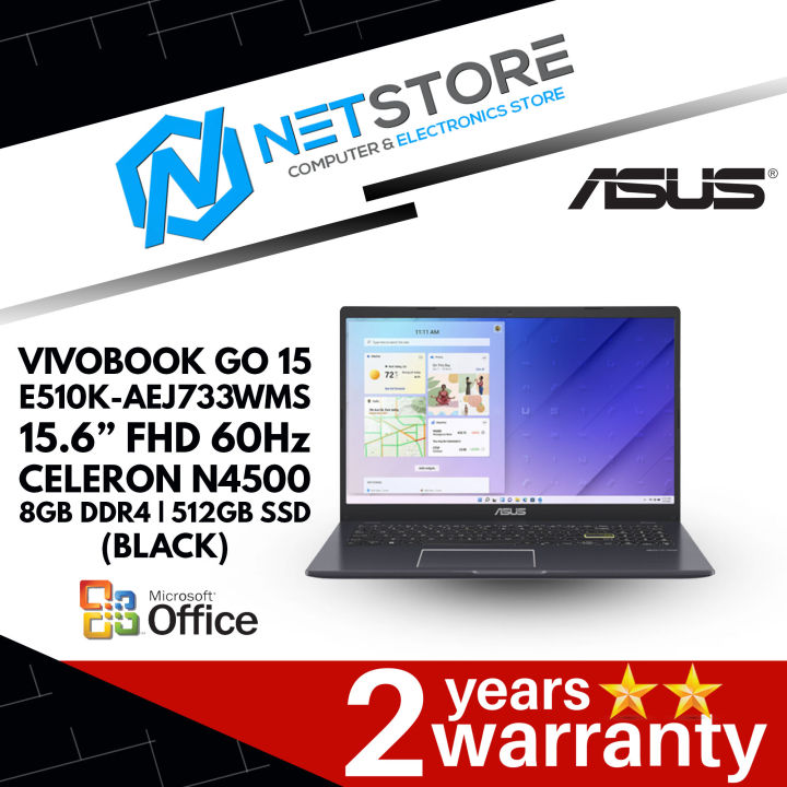 ASUS VIVOBOOK GO 15 E510K-AEJ733WMS 15.6” FHD 60Hz | CELERON N4500 ...