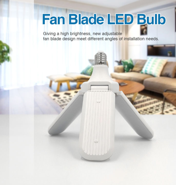 LED Light Three Leaf Folding Light 45W Ceiling LED Bulb Fan Blade ...