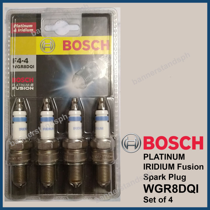Bosch WGR8DQI Spark Plug (Set of 4) Platinum Iridium Fusion (Cross ...